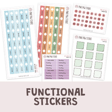 Functional Stickers – Pink Paw Studio